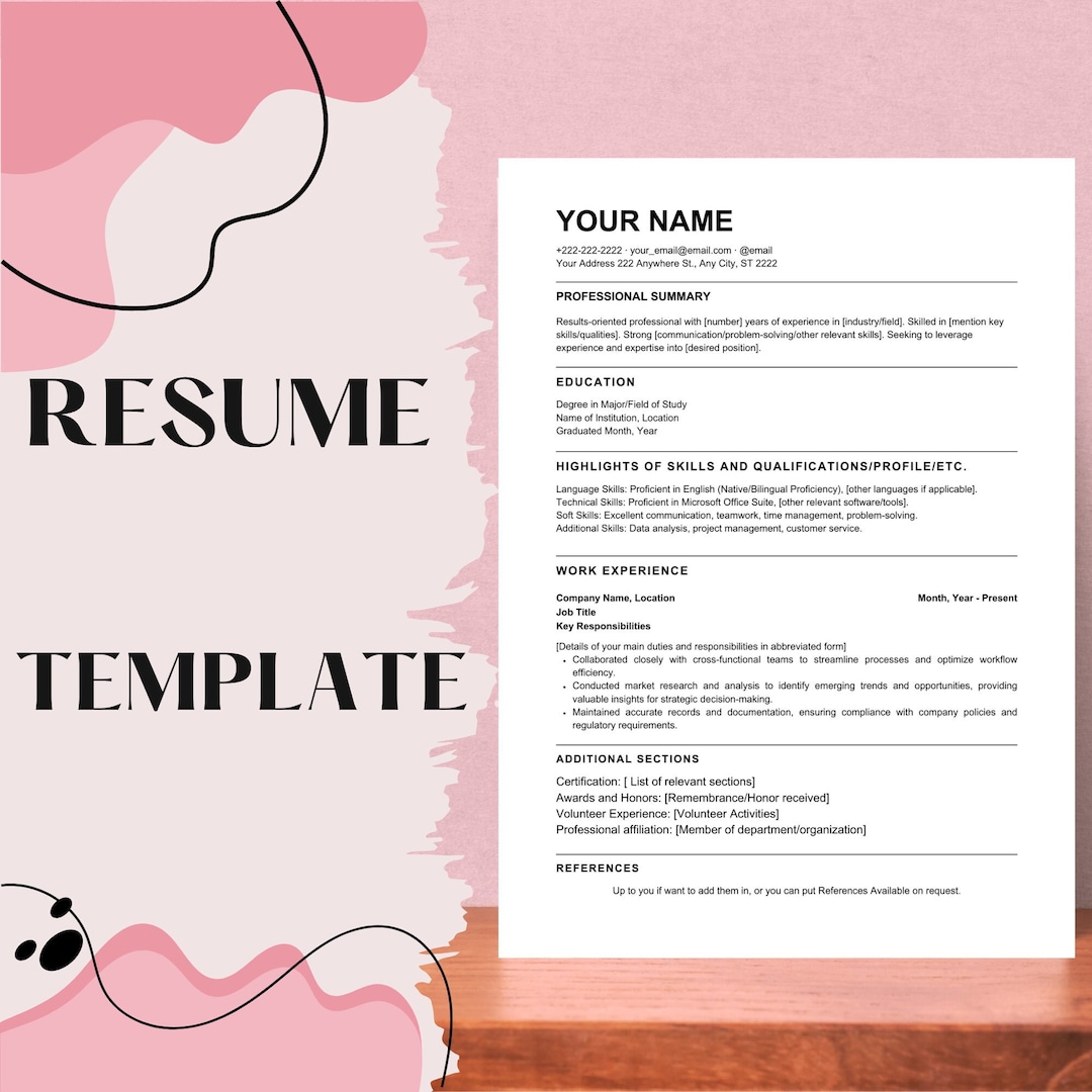 Basic Resume Example, Minimalist Resume Template, Clean Template ...
