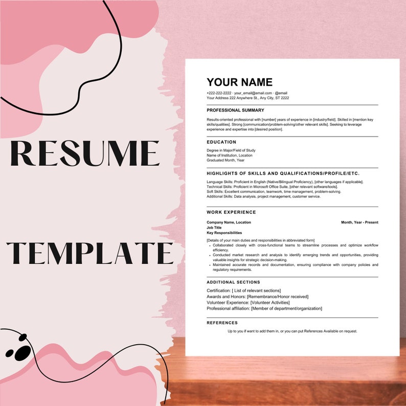 Basic Resume Example, Minimalist Resume Template, Clean Template ...