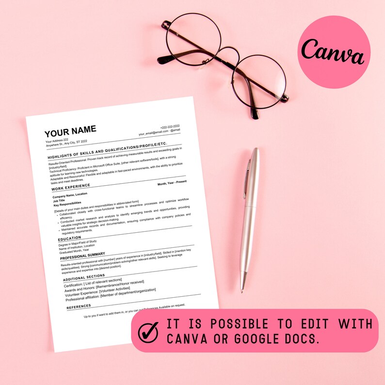 Minimalist Resume Template, Basic Resume Example, Resumetemplate for ...