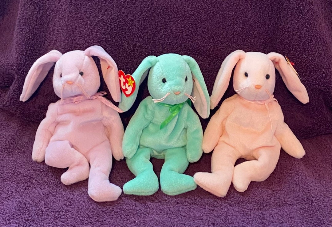 Vintage TY Beanie Babies Hippity the Rabbit, Style 4119, Hoppity the ...