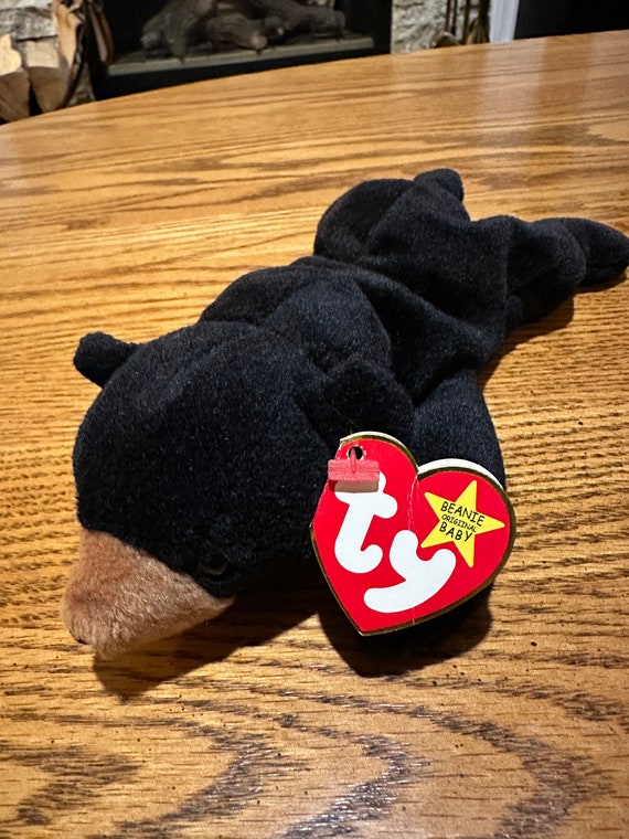 Vintage TY Beanie Babies Blackie the Bear Style Number 4011 Retired With Tag Etsy