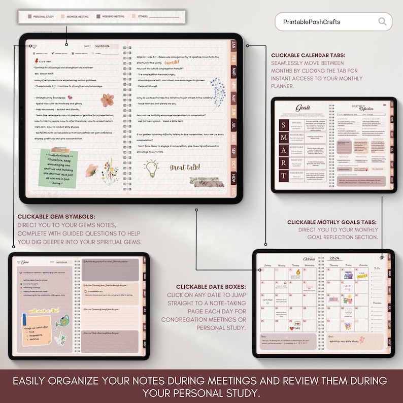 JW Digital Planner: Undated Personal Study & Meeting Notebook (digital ...