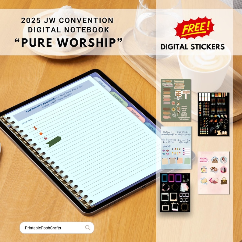 2025 Pure Worship JW Convention Digital Notebook for Goodnotes (digital ...