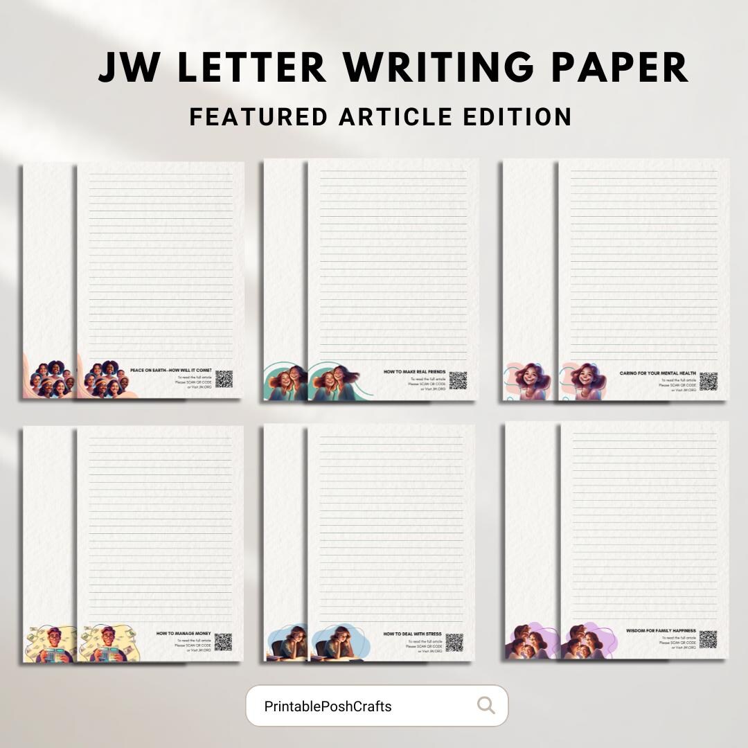 JW Letter Writing Paper: Featured Article Edition (printable Digital ...