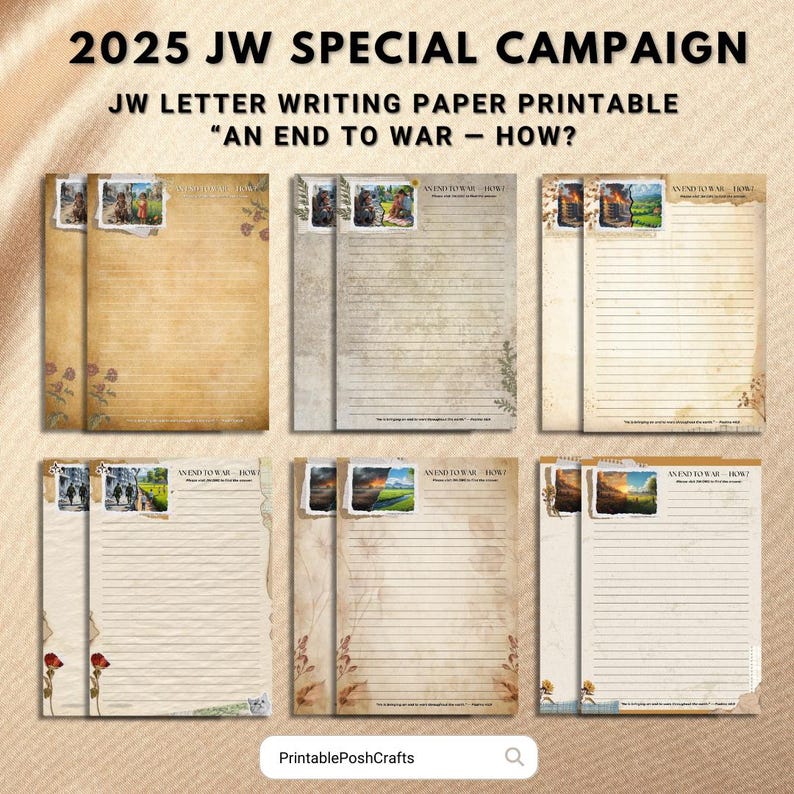 An End to War JW Letter Writing Paper: September 2025 Campaign ...