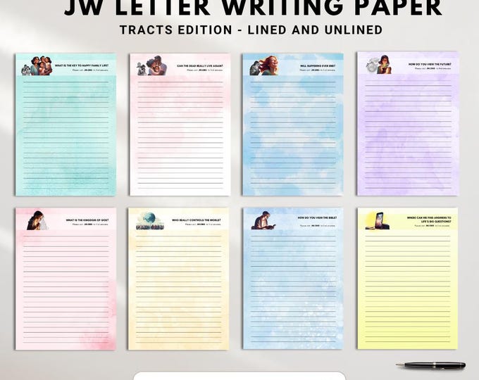 JW Letter Writing Paper Tracts Edition | JW Printable | Letter Writing ...
