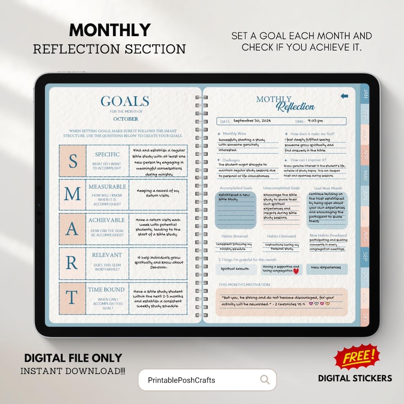 JW Digital Planner: Personal Study & Meeting Notebook (digital Download ...