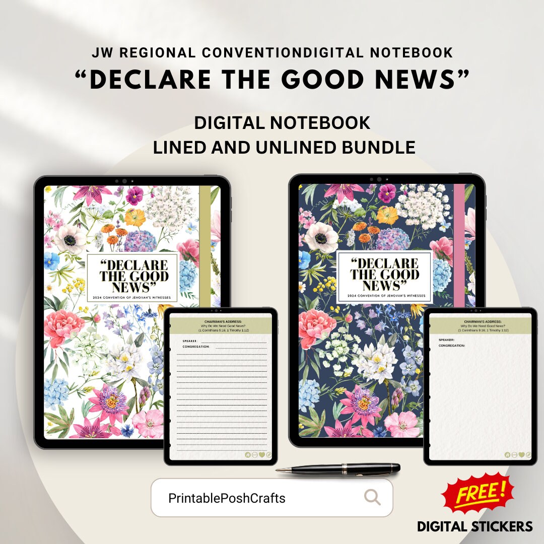 Lined and Unlined Digital Notebook Bundle of Regional Convention ...