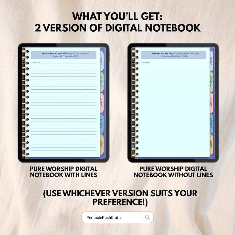 2025 Pure Worship JW Convention Digital Notebook for Goodnotes (digital ...