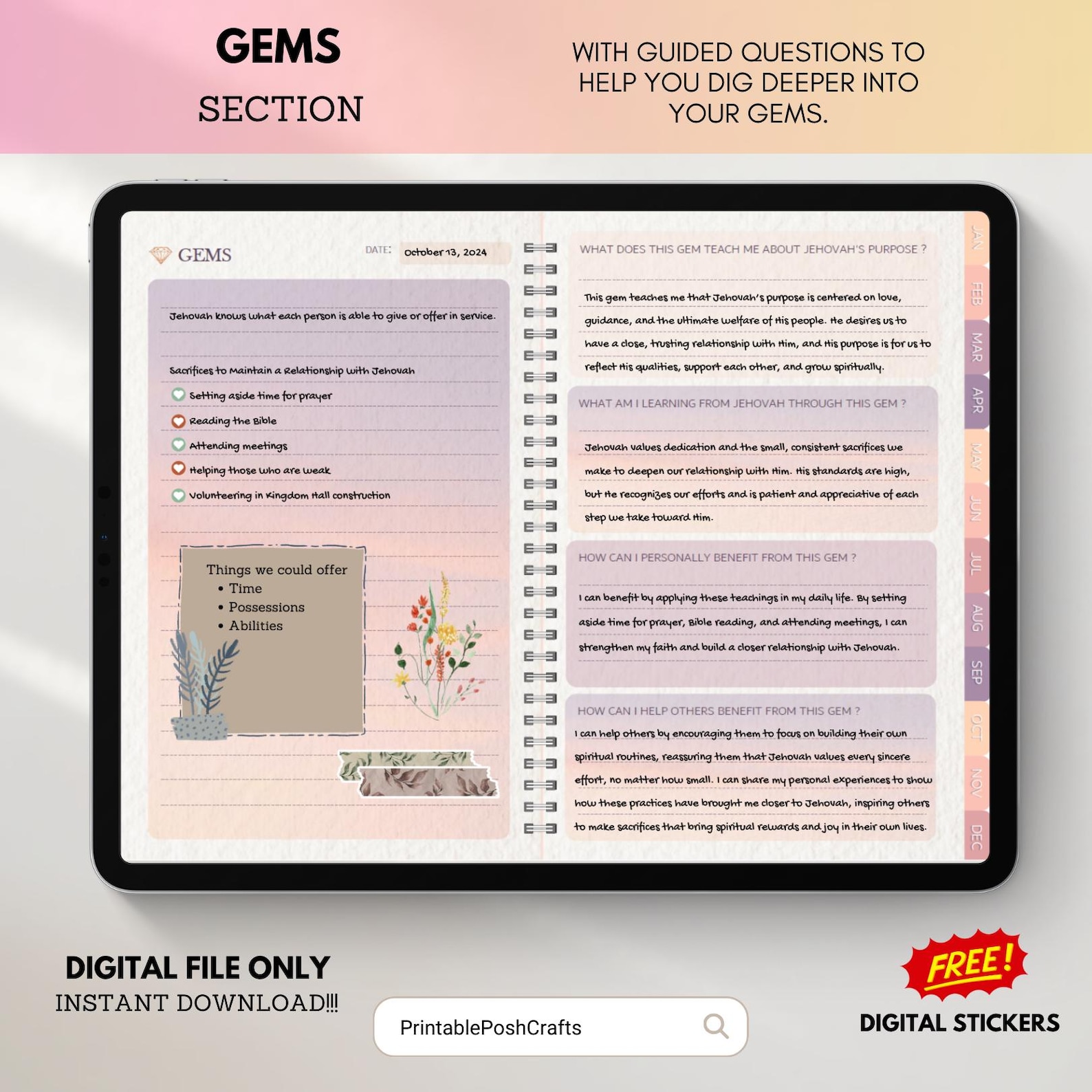 Undated JW Digital Planner: Personal Study & Meeting Notebook (digital ...