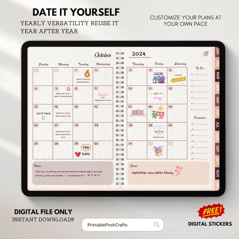 JW Digital Planner: Undated Personal Study & Meeting Notebook (digital ...