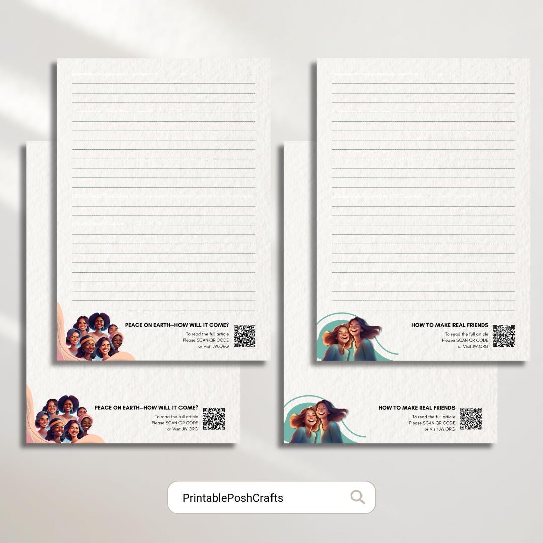 JW Letter Writing Paper: Featured Article Edition (printable Digital ...