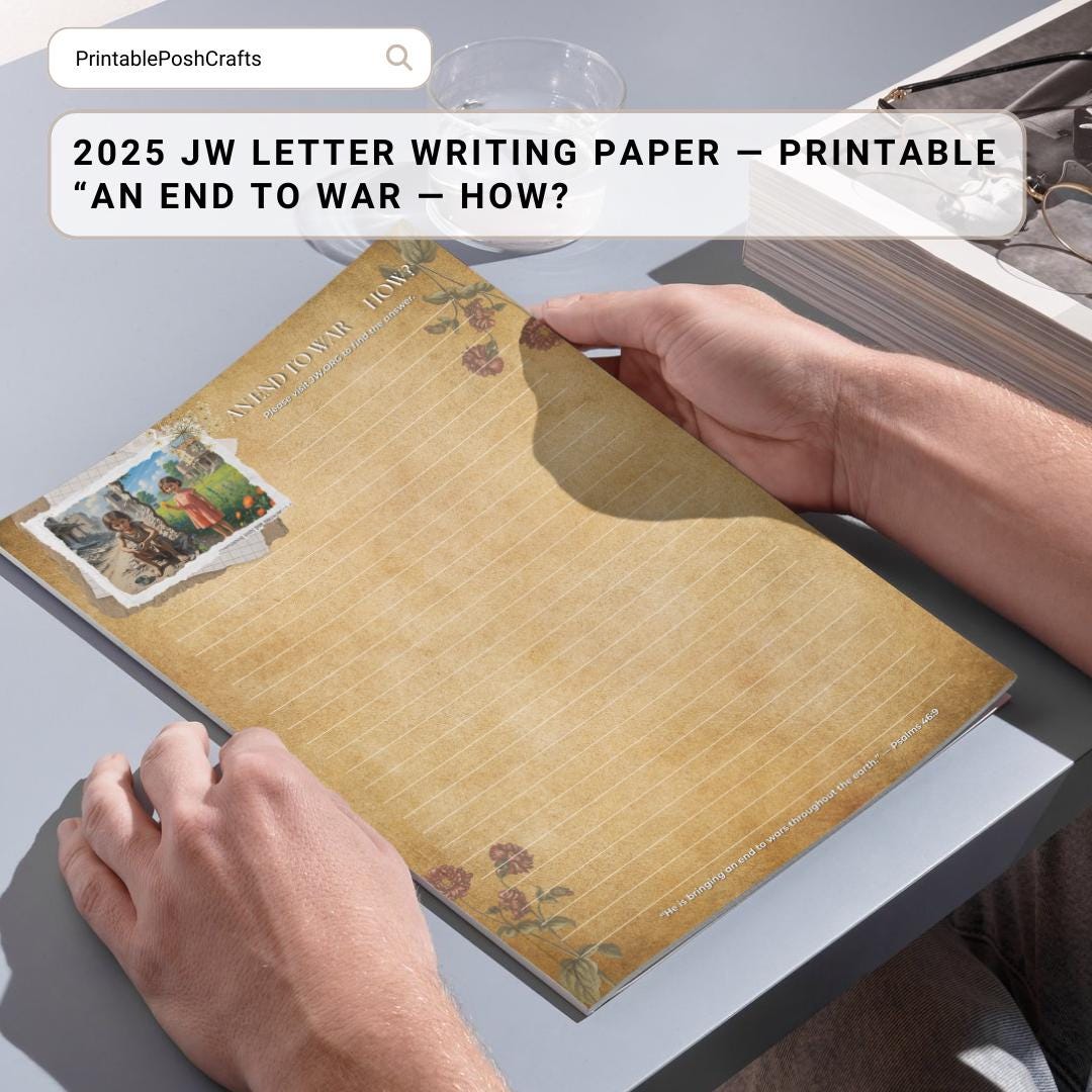 An End to War JW Letter Writing Paper: September 2025 Campaign ...