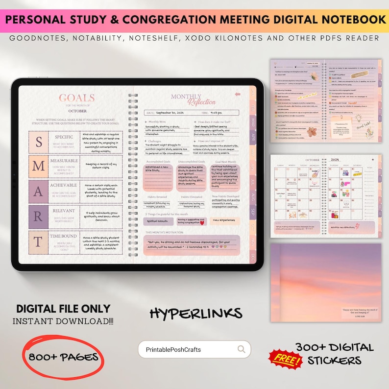 Undated JW Digital Planner: Personal Study & Meeting Notebook (digital ...