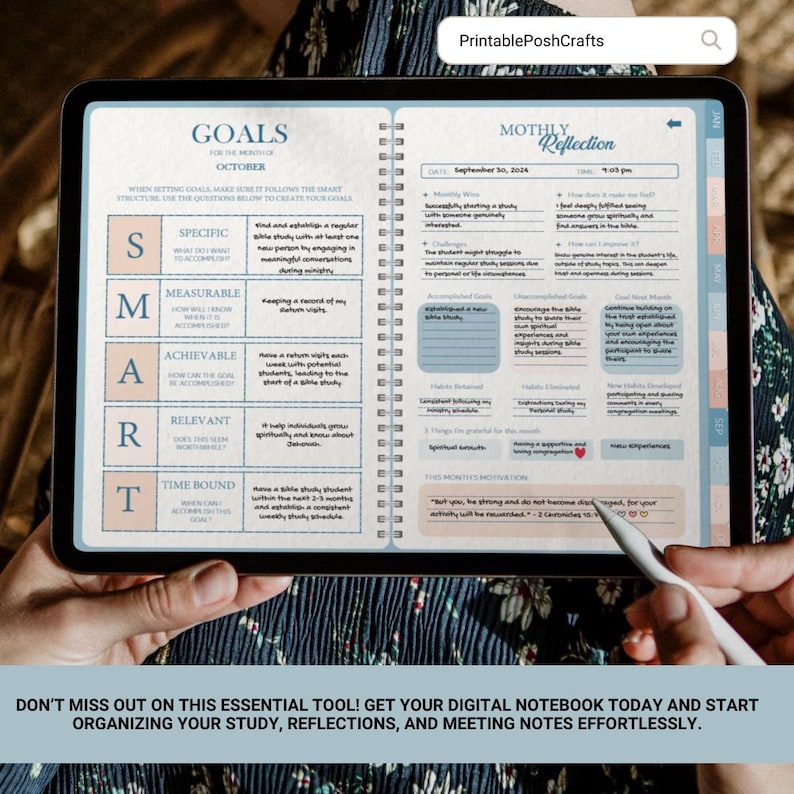 JW Digital Planner: Personal Study & Meeting Notebook (digital Download ...
