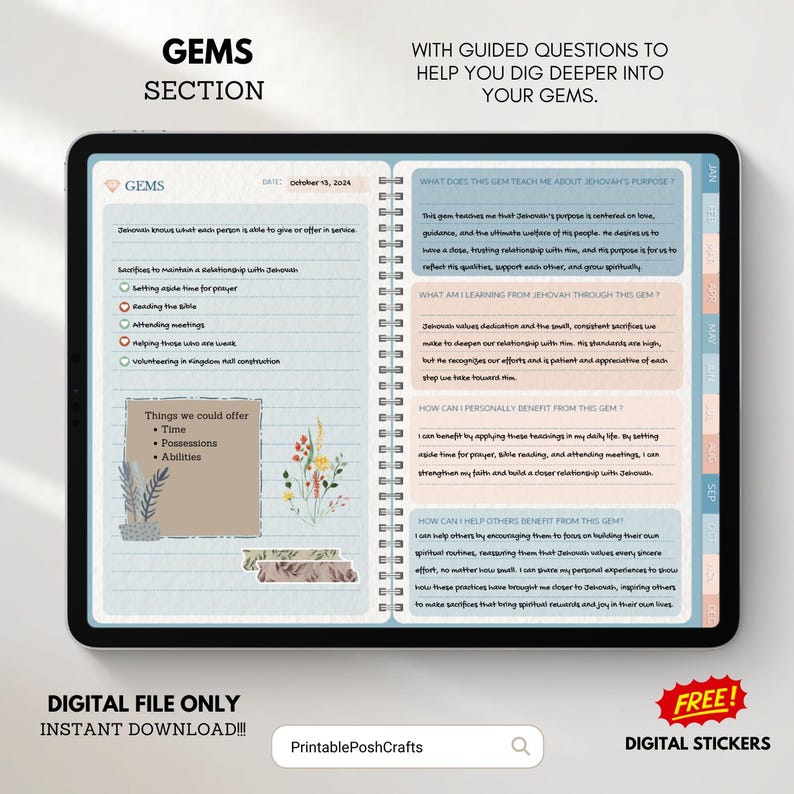 JW Digital Planner: Personal Study & Meeting Notebook (digital Download ...