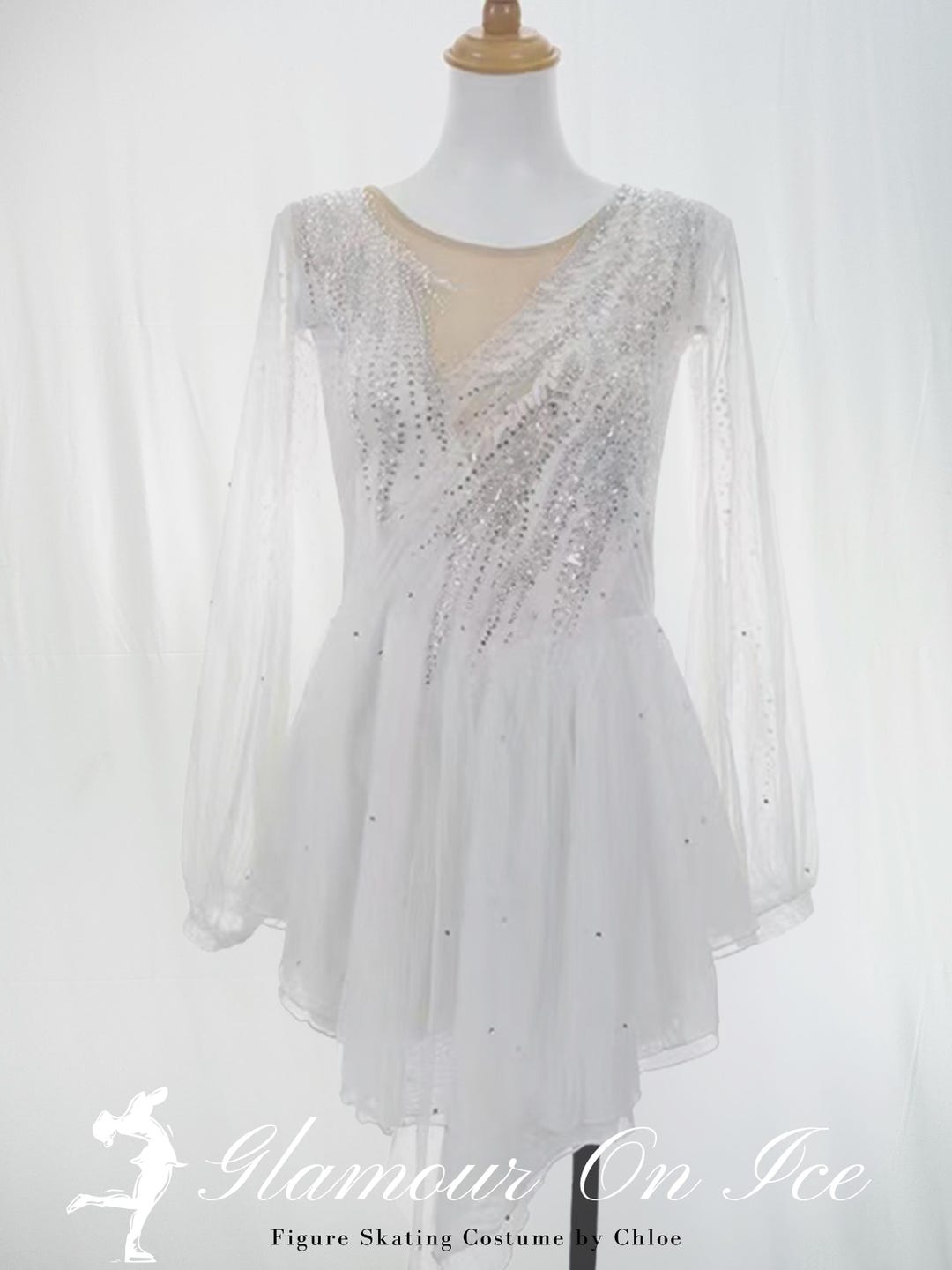White Figure Skating Dress: Custom Competition Costume - Etsy