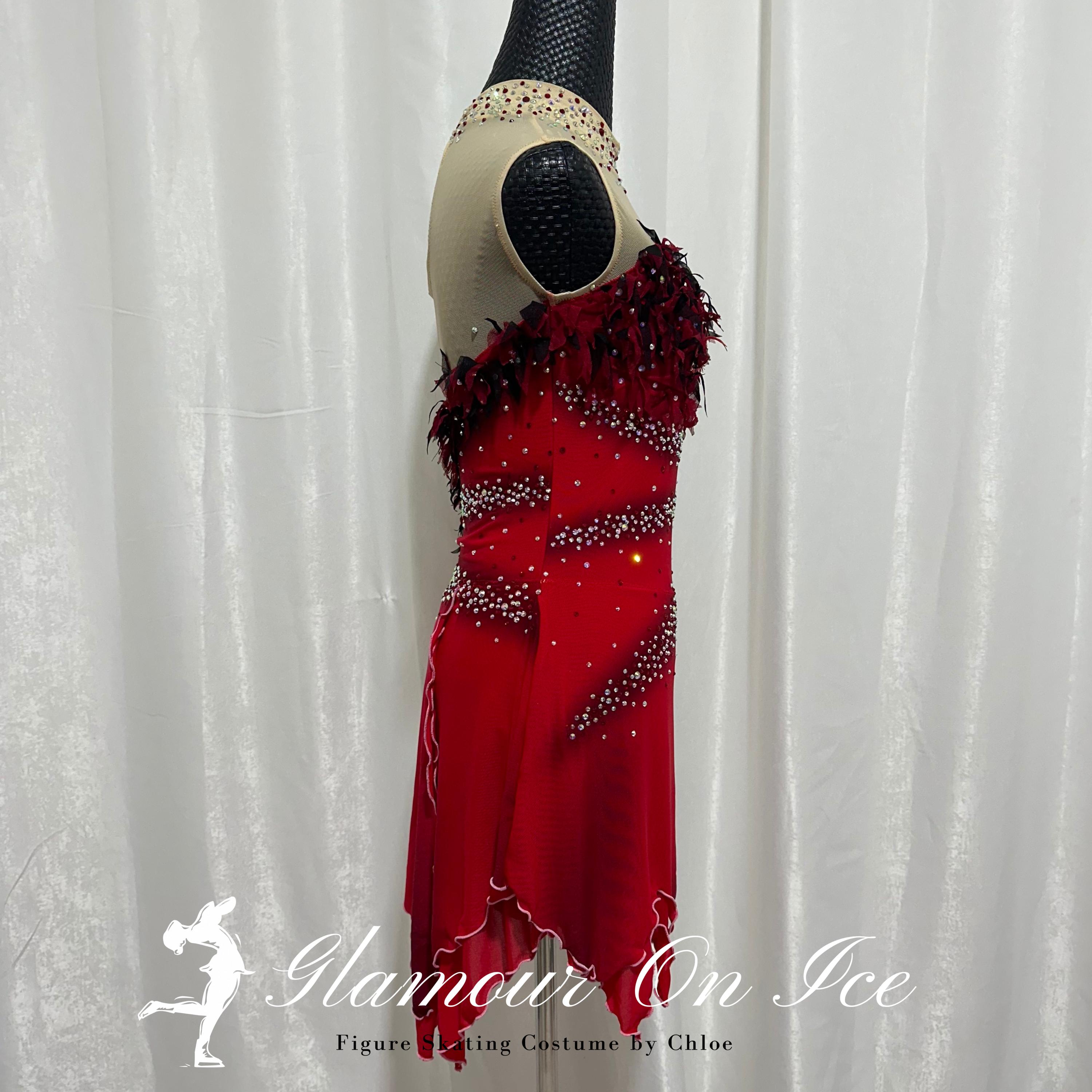 Wine Red Flower Figure Skating Dress: Custom Competition Costume - Etsy