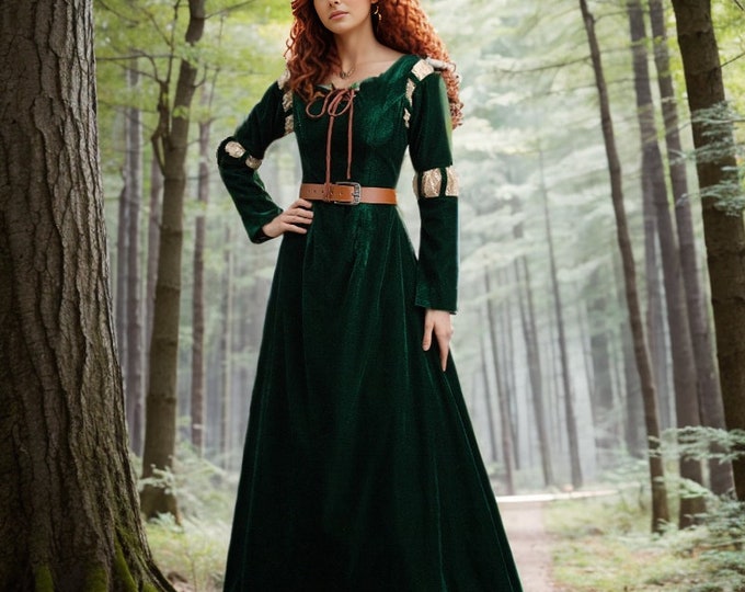 Brave Princess Merida Cosplay Costume Merida Dress Adult Women With ...