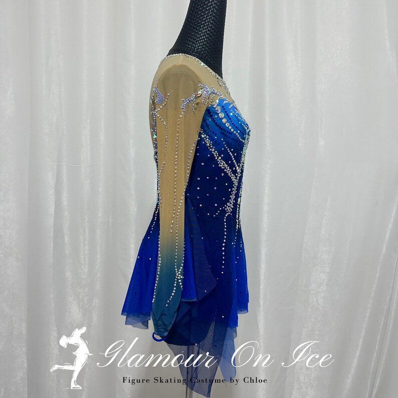 Dark Blue Crystal Figure Skating Dress: Custom Competition Outfit - Etsy