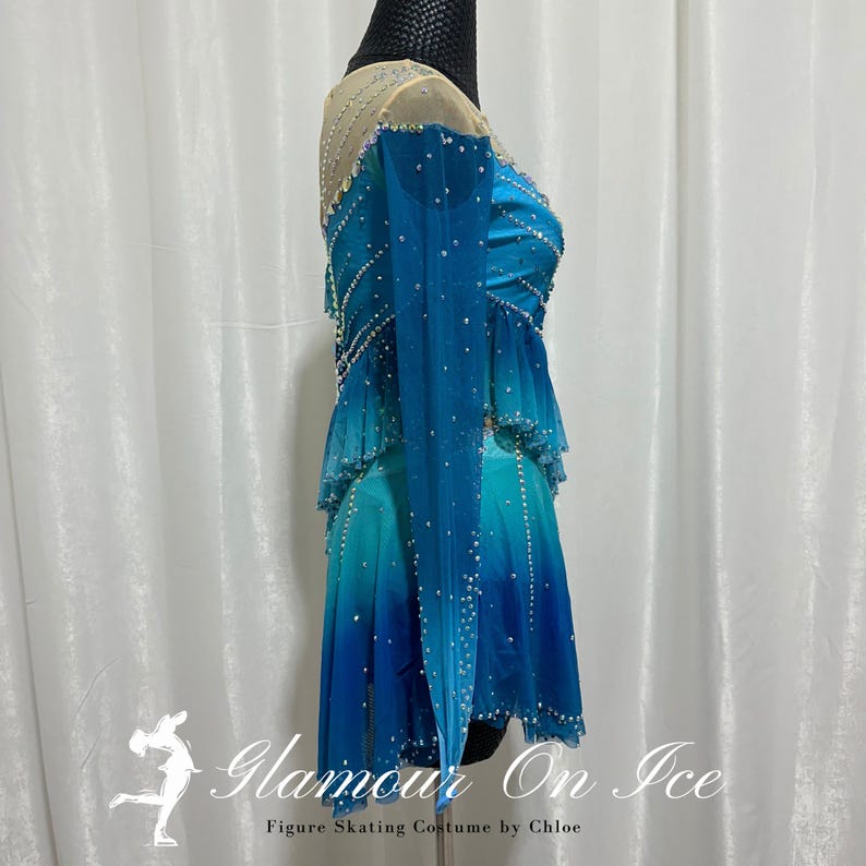 Blue Figure Skating Dress: Custom Competition Ice Skater Costume - Etsy