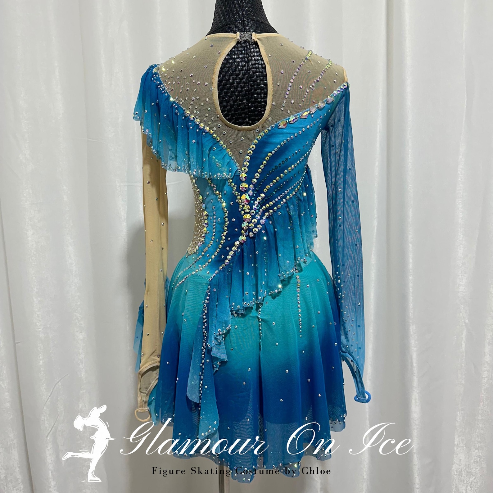 Blue Figure Skating Dress: Custom Competition Ice Skater Costume - Etsy