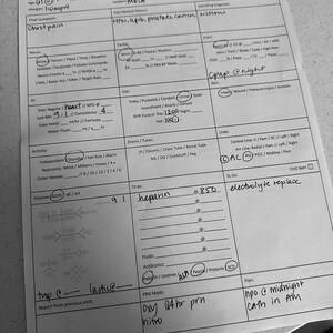 General ICU or PCU Nursing Report Sheet - Etsy