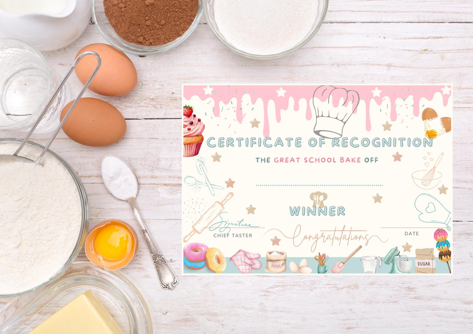 Award Your Top Bakers With This Certificate, Perfect for Celebrating ...