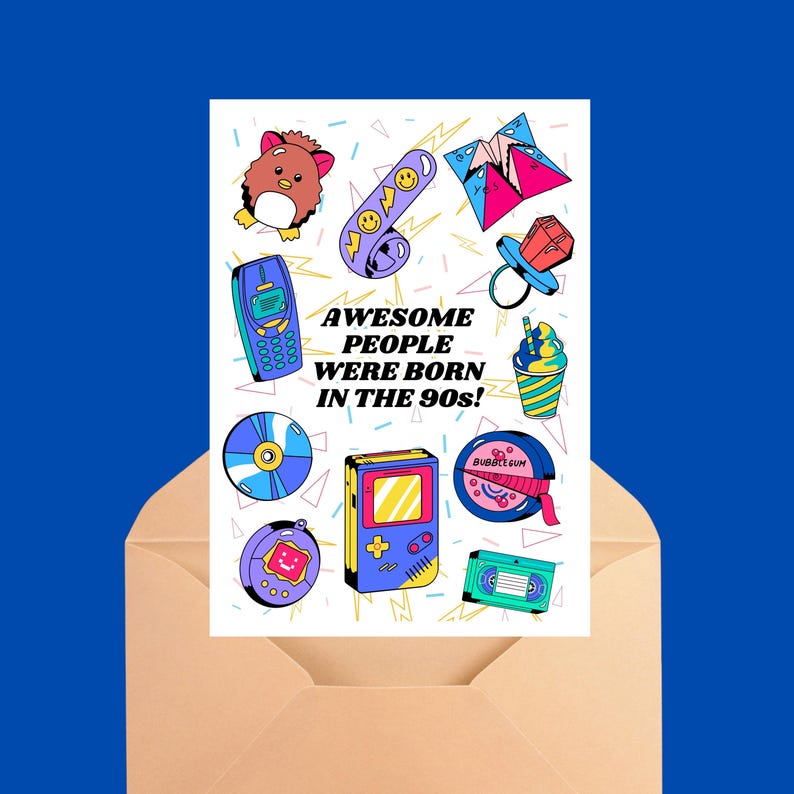 Trending - Born in the 90s Birthday Card - Retro - Etsy