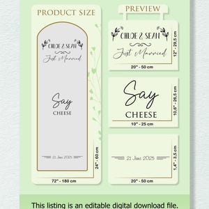 Say Cheese. Just Married. Wedding Elegant Mirror Sign Decal ...