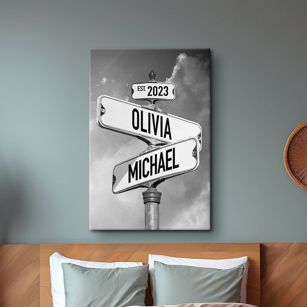Personalized Street Name Canvas - Etsy