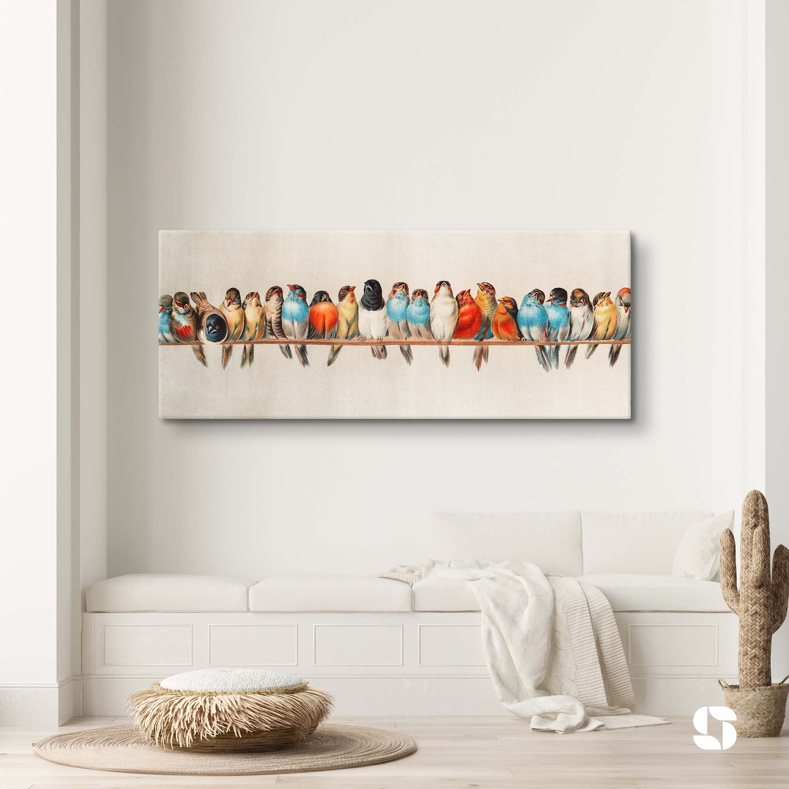 A Perch of Birds Print, Hector Giacomelli Canvas, Japanese Wall Art ...