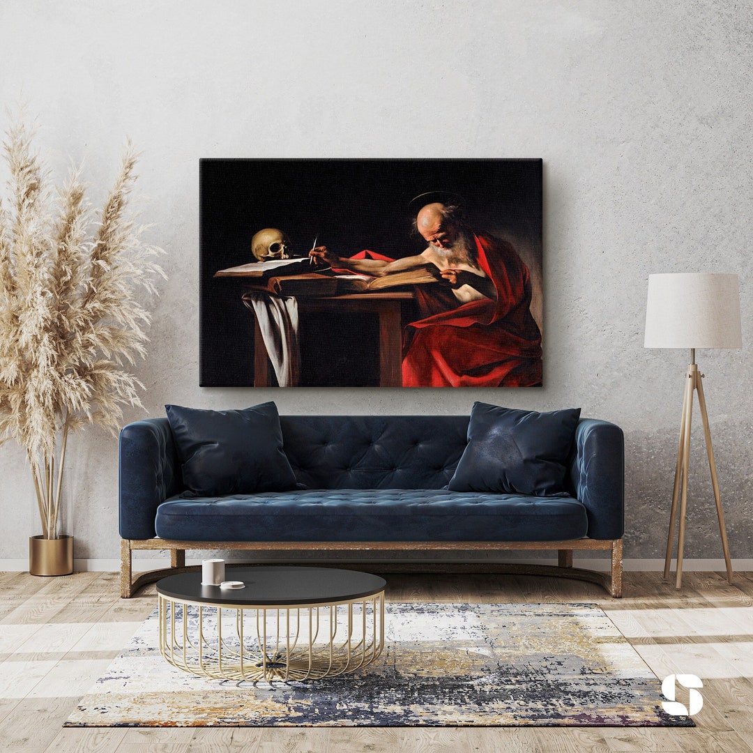 Saint Jerome Writing Canvas, Caravaggio Print, Saint Jerome Poster ...