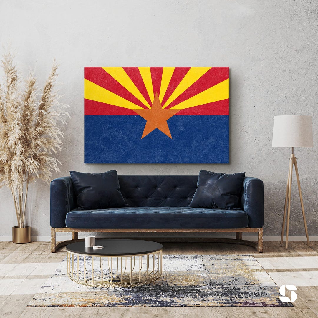 Arizona Flag Print, Arizona State Canvas, Travel Poster, Geometric Wall ...