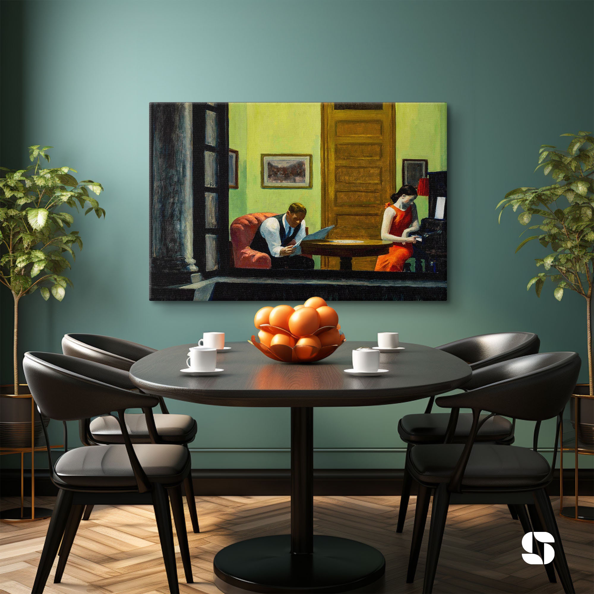 Edward Hopper Print, Room in New York by Edward Hopper Painting, Edward ...