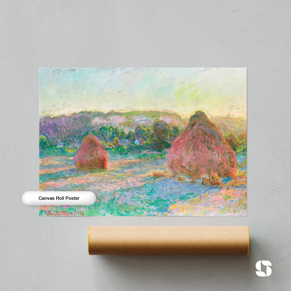 Claude Monet Stacks of Wheat, Claude Monet Print, Exhibition Poster ...
