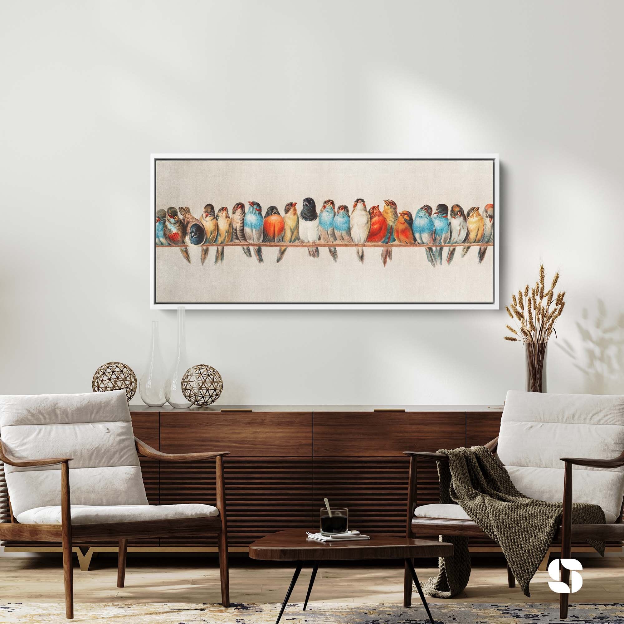 A Perch of Birds Print, Hector Giacomelli Canvas, Japanese Wall Art ...