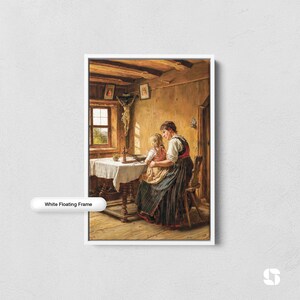 Karl Gebhardt Saying Grace Print, Mother Teaching Daughter to Pray ...