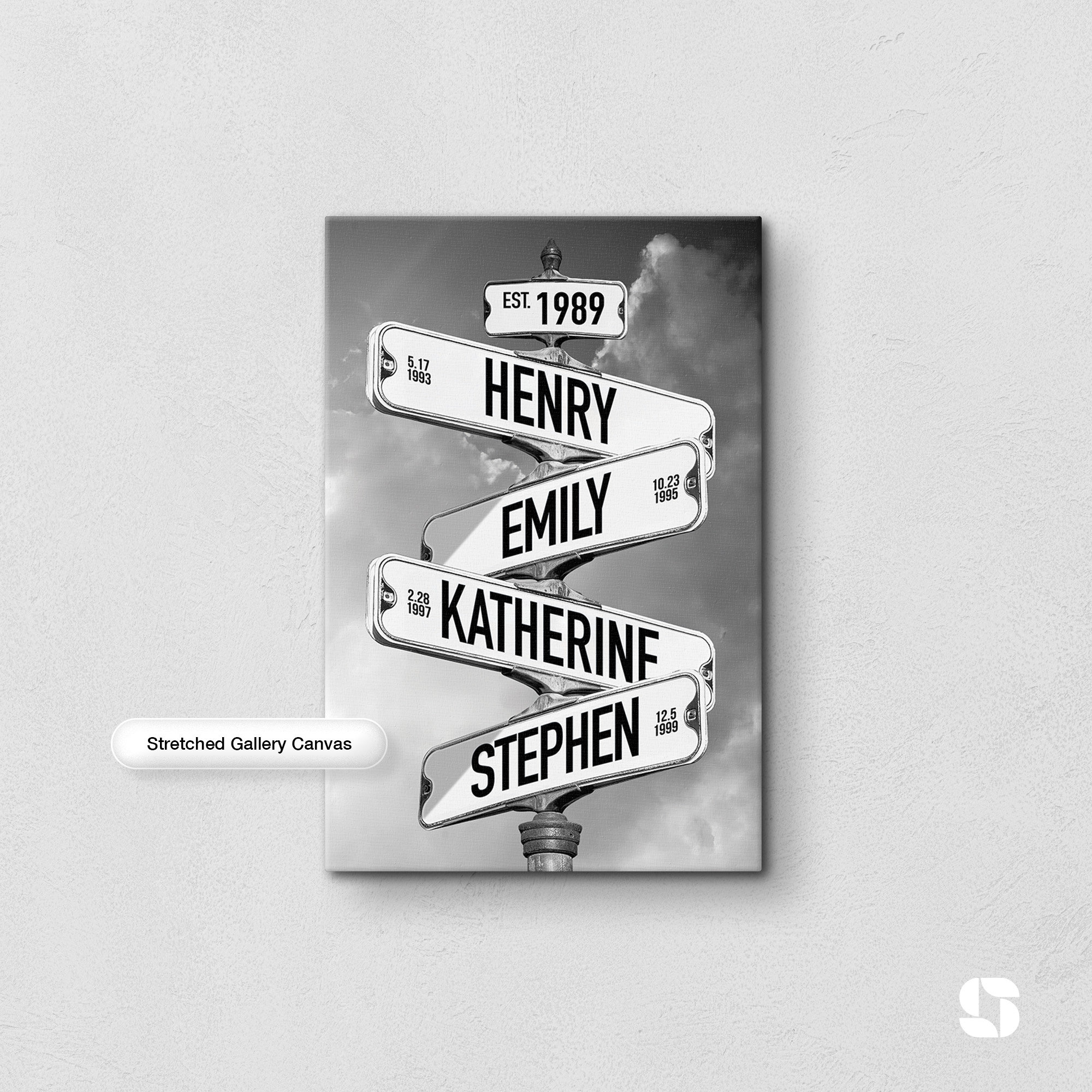 Personalized Family Names Street Sign Poster, Custom Name Direction ...