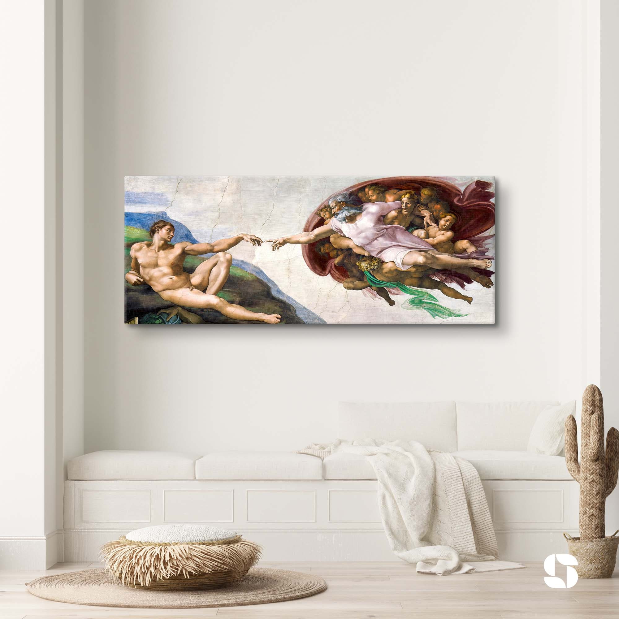 Michelangelo Buonarroti Print, the Creation of Adam Canvas, Hand of God ...
