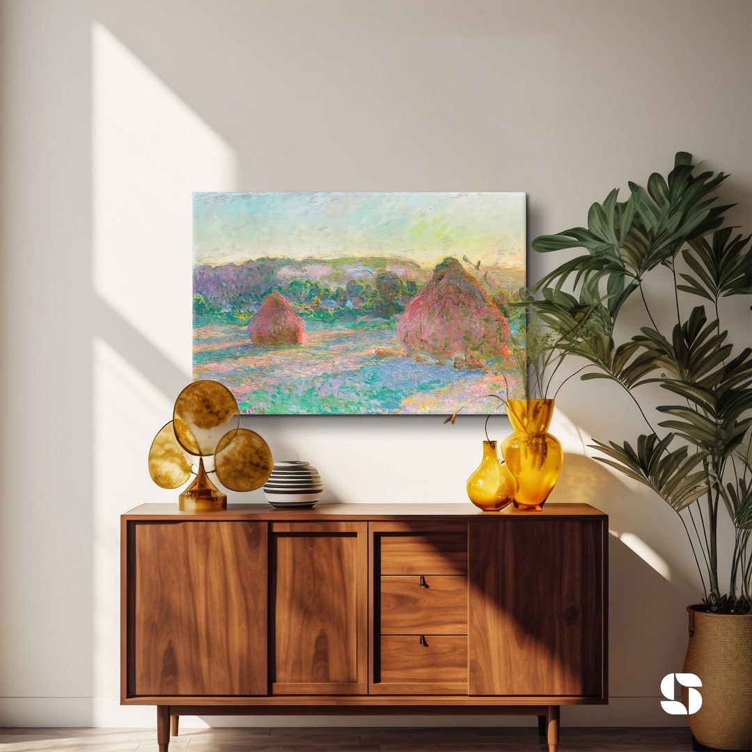 Claude Monet Stacks of Wheat, Claude Monet Print, Exhibition Poster ...
