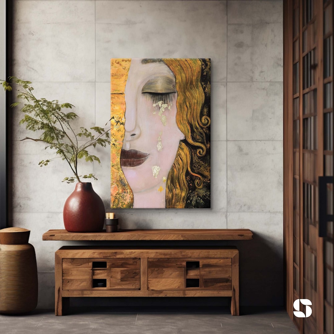 Gustav Klimt Freyas Tears Canvas, Gustav Klimt Print, the Golden Tears ...