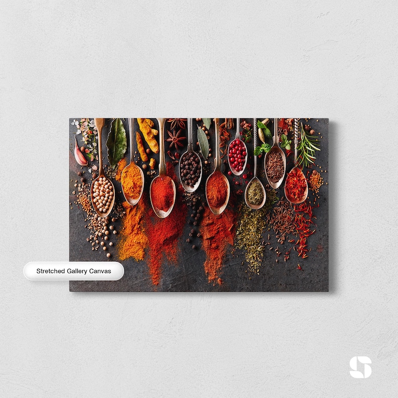 Spices Wall Art, Foods and Spices Poster, Farmhouse Kitchen Wall Decor ...