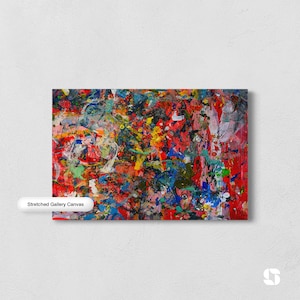 Abstract Colorful Painting Canvas, Abstract Print, Bright Multicolor ...