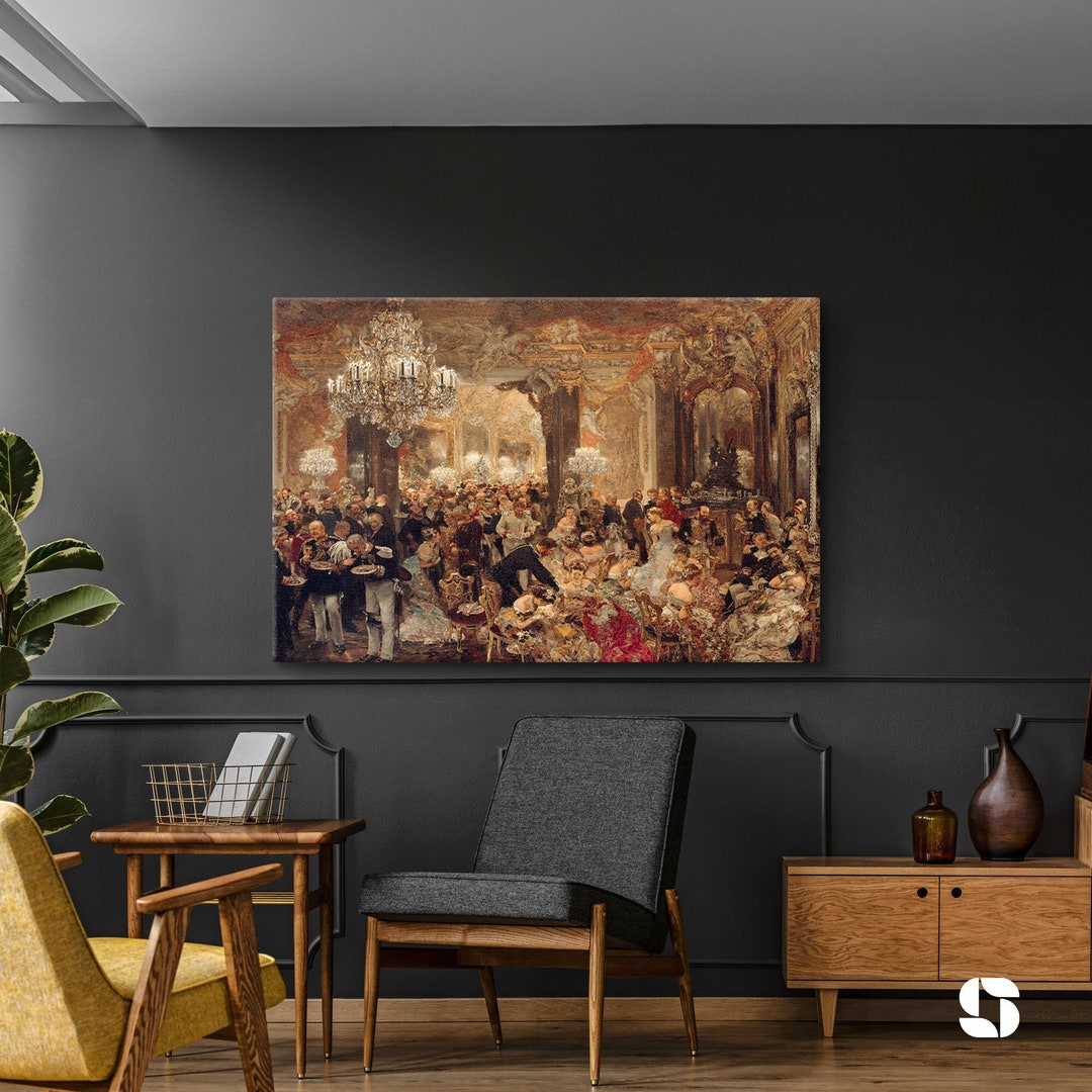 Adolph Menzel the Dinner at the Ball Canvas, Ballroom Party Print ...