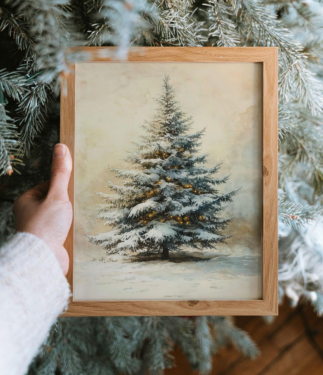 Vintage Christmas Tree Poster, Christmas Tree Print, Christmas Wall Art ...