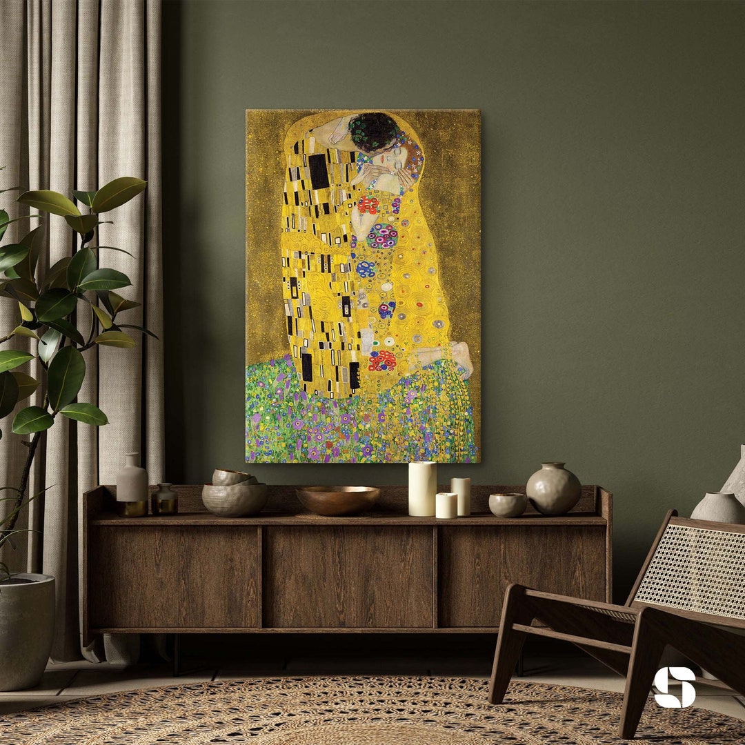 The Kiss Poster, Gustav Klimt Print, Love Canvas, Impressionist Famous ...