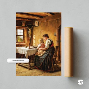 Karl Gebhardt Saying Grace Print, Mother Teaching Daughter to Pray ...