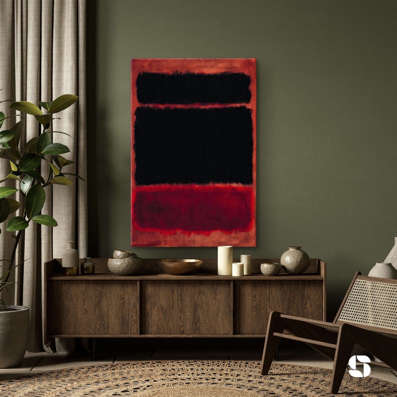 Mark Rothko Black in Deep Red Canvas, Mark Rothko Print, Exhibition ...