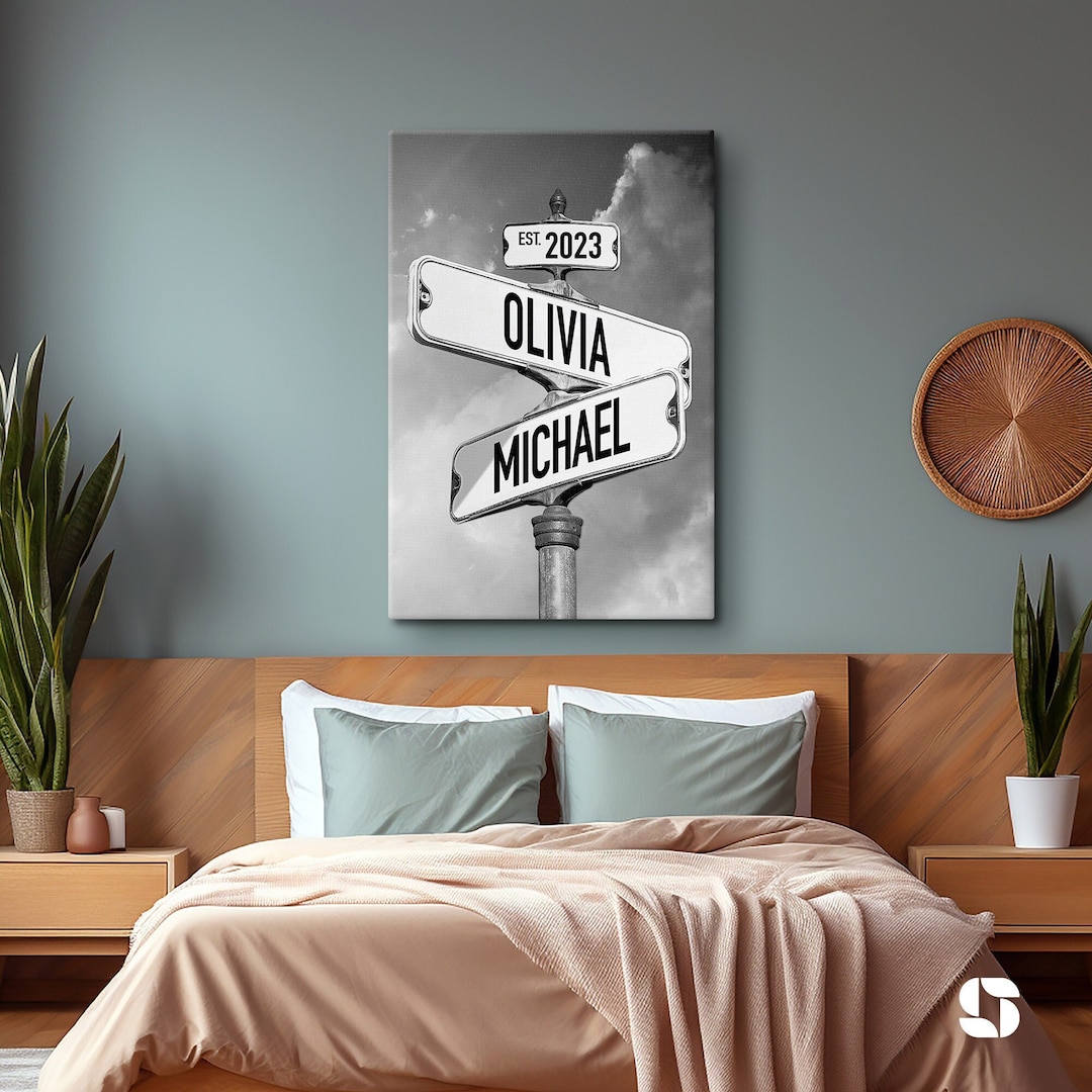 Personalized Name Vintage Street Sign Poster, Custom Name Direction ...
